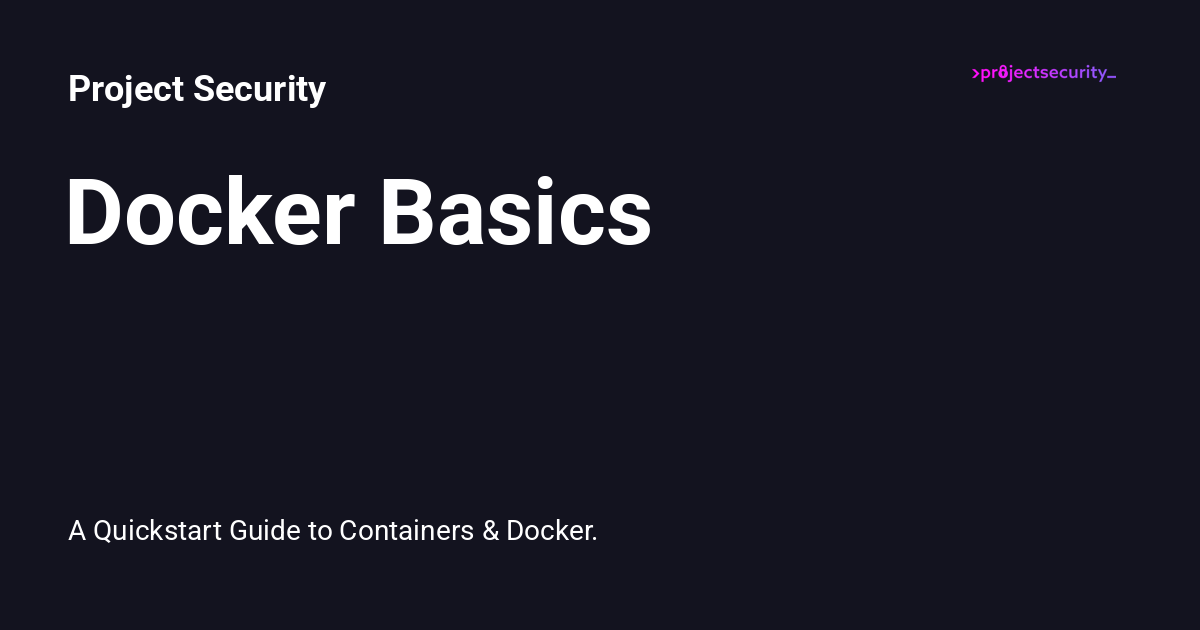 Docker Basics - Project Security